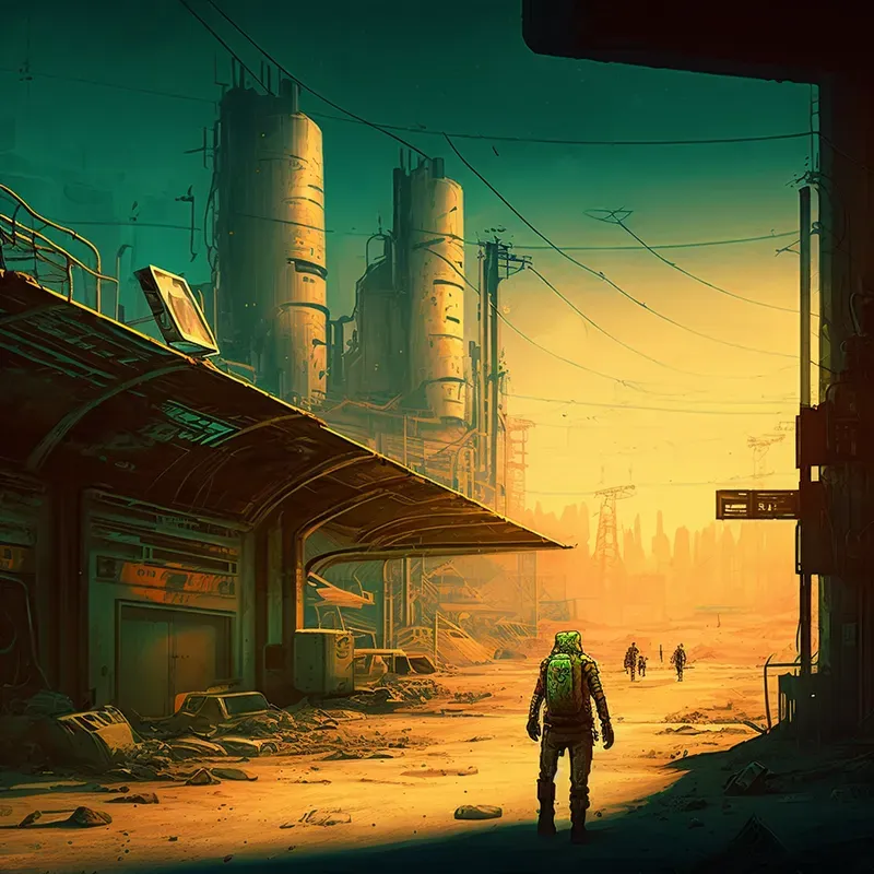 Animated Post-apocalyptic Sci-fi Midjourney Prompt | PromptBase