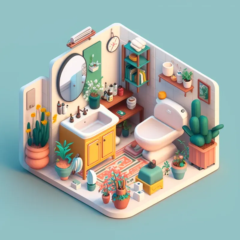 Isometric Room Designs Midjourney Prompt | PromptBase