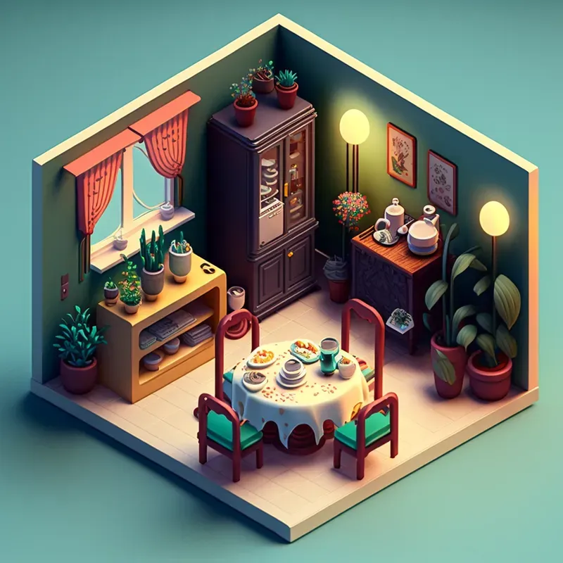 Isometric Room Designs Midjourney Prompt | PromptBase