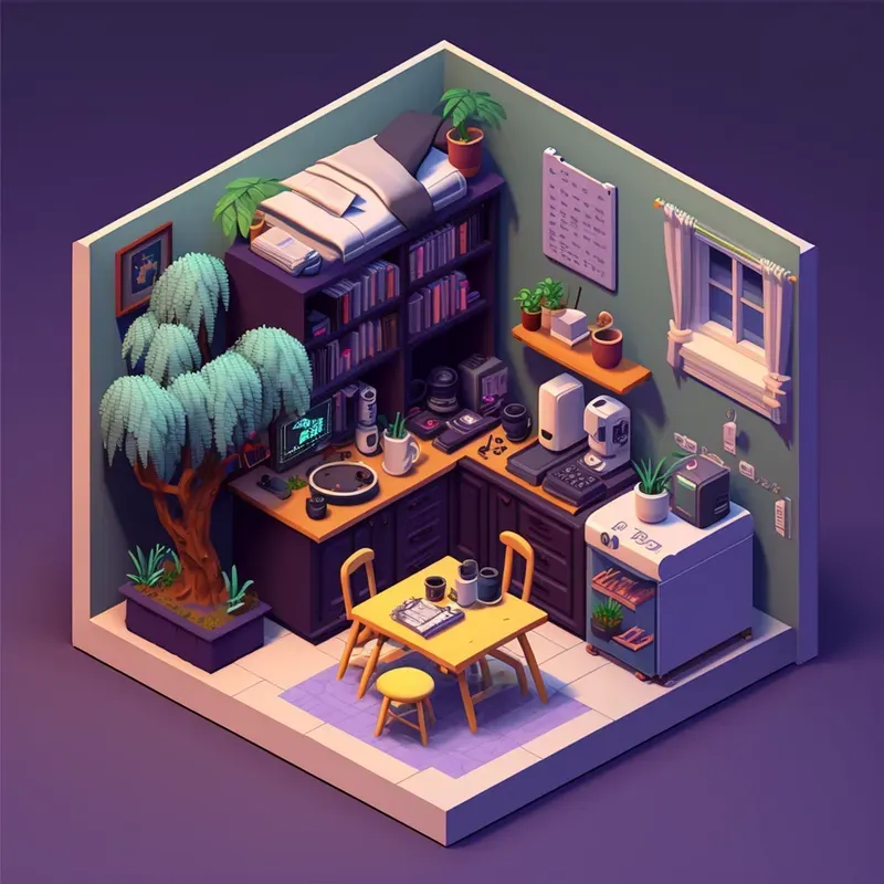 Isometric Room Designs Midjourney Prompt | PromptBase
