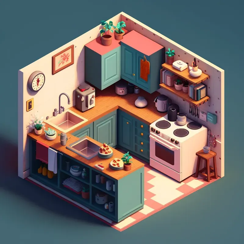 Isometric Room Designs Midjourney Prompt | PromptBase