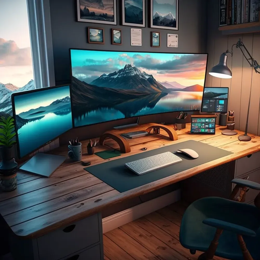 Professional Desk Setups With Ray Tracing Midjourney Prompt | PromptBase