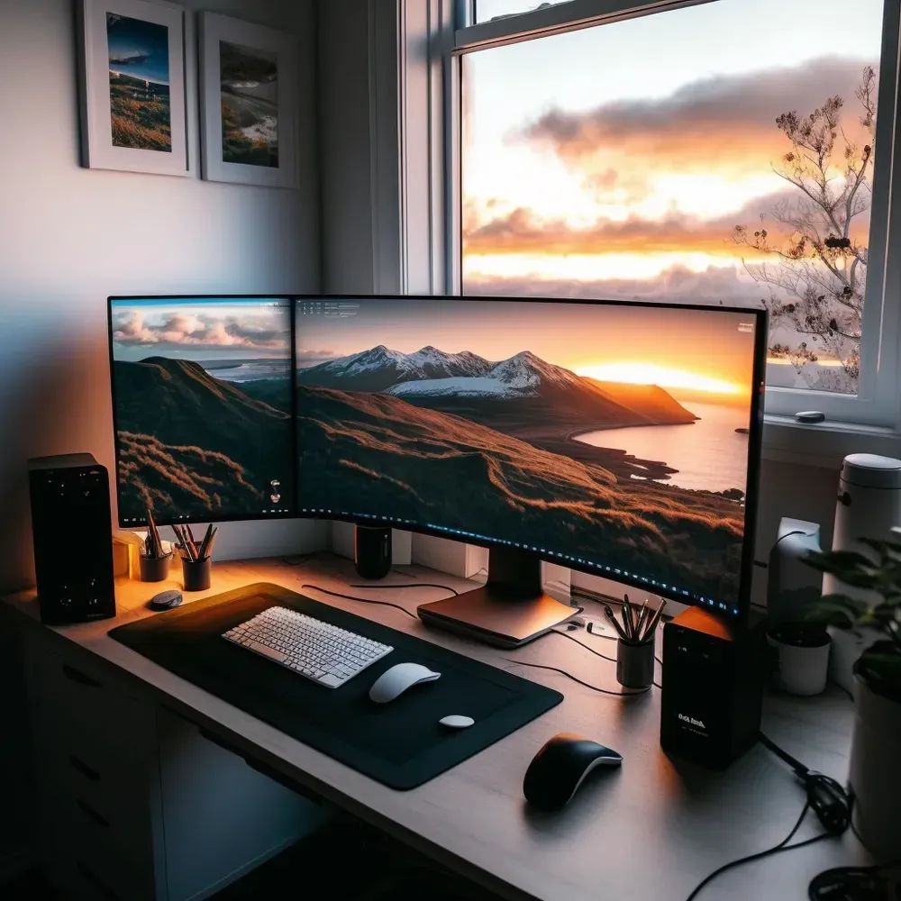 Professional Desk Setups With Ray Tracing Midjourney Prompt | PromptBase