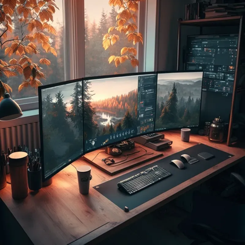 Professional Desk Setups With Ray Tracing Midjourney Prompt | PromptBase