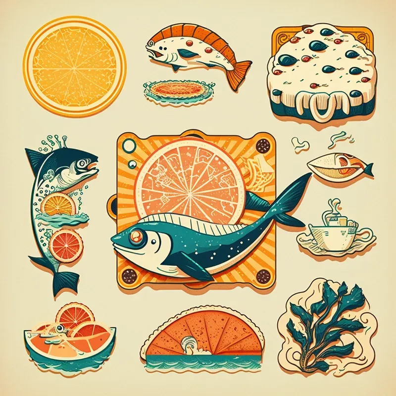 Retro Food Sticker Collections Midjourney Prompt | PromptBase