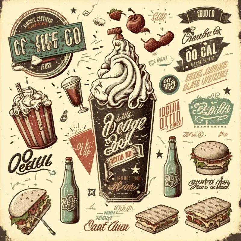 Retro Food Sticker Collections Midjourney Prompt | PromptBase
