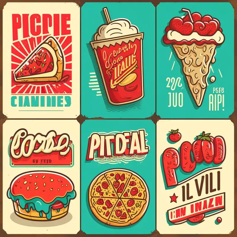Retro Food Stickers Midjourney Prompt | PromptBase