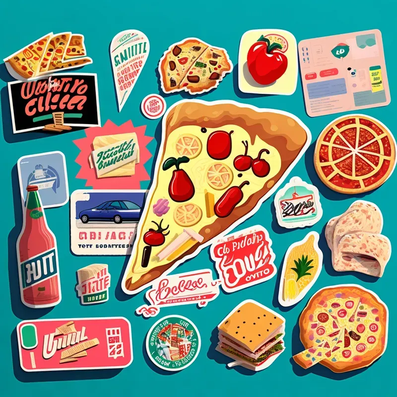 Retro Food Stickers Collections Midjourney Prompt | PromptBase