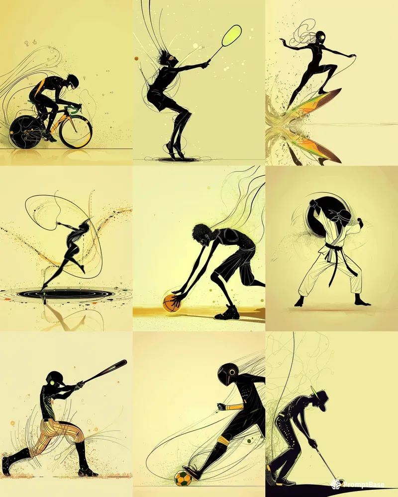 Minimalist 2D Olympics Pictograms Midjourney Prompt | PromptBase