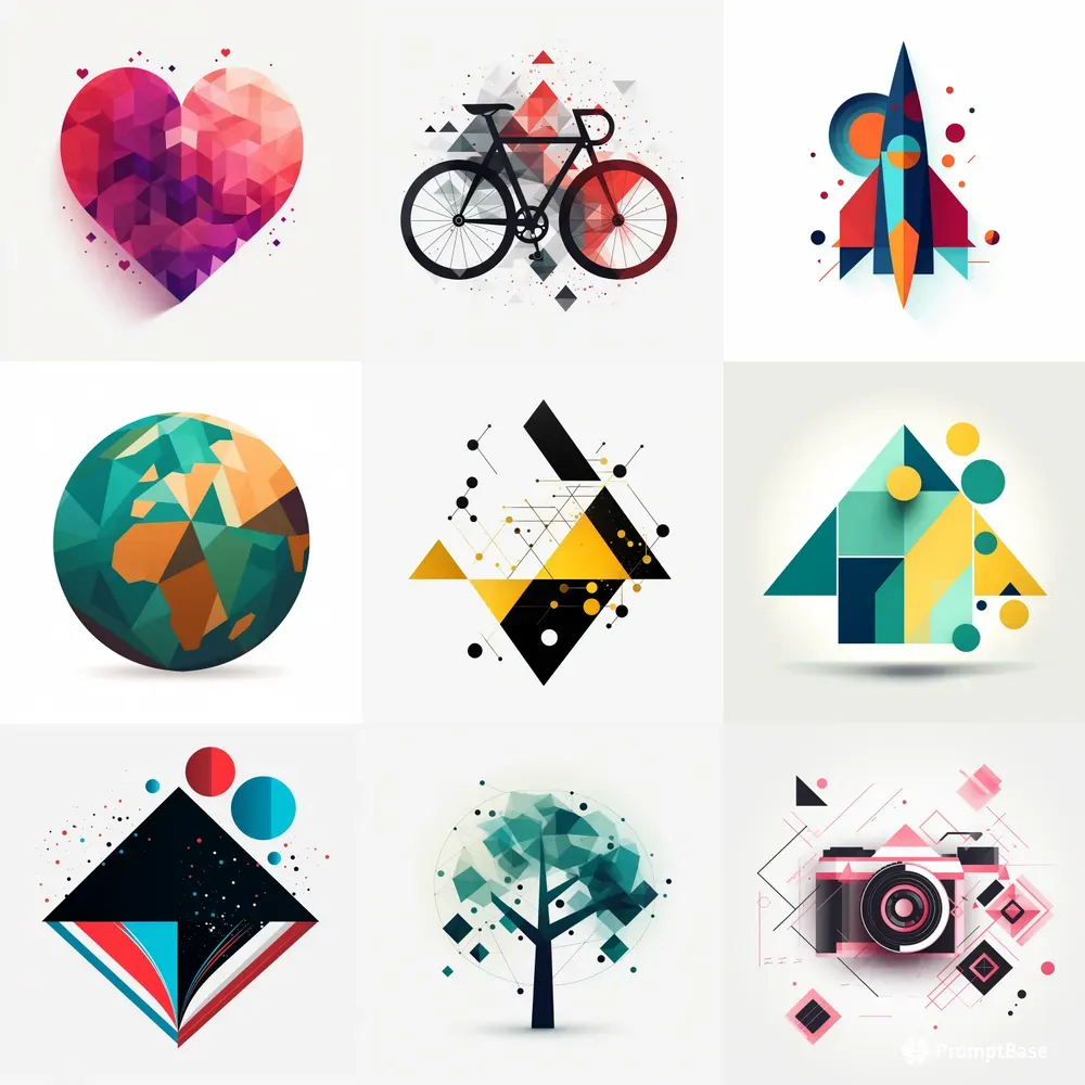 Geometrick Minimalism Pictograms Midjourney Prompt | PromptBase