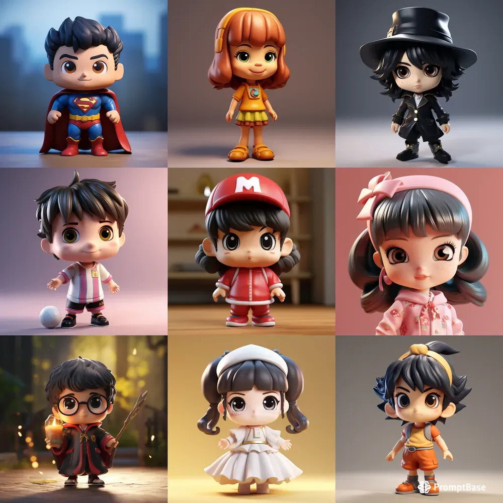 Chibi Doll Celebrity Creations Midjourney Prompt | PromptBase