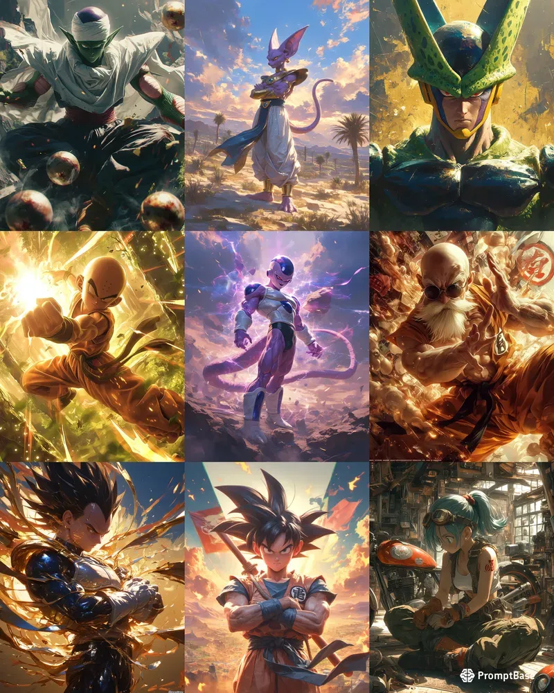 Hyper Realistic Dragon Ball Z Characters Midjourney Prompt | PromptBase