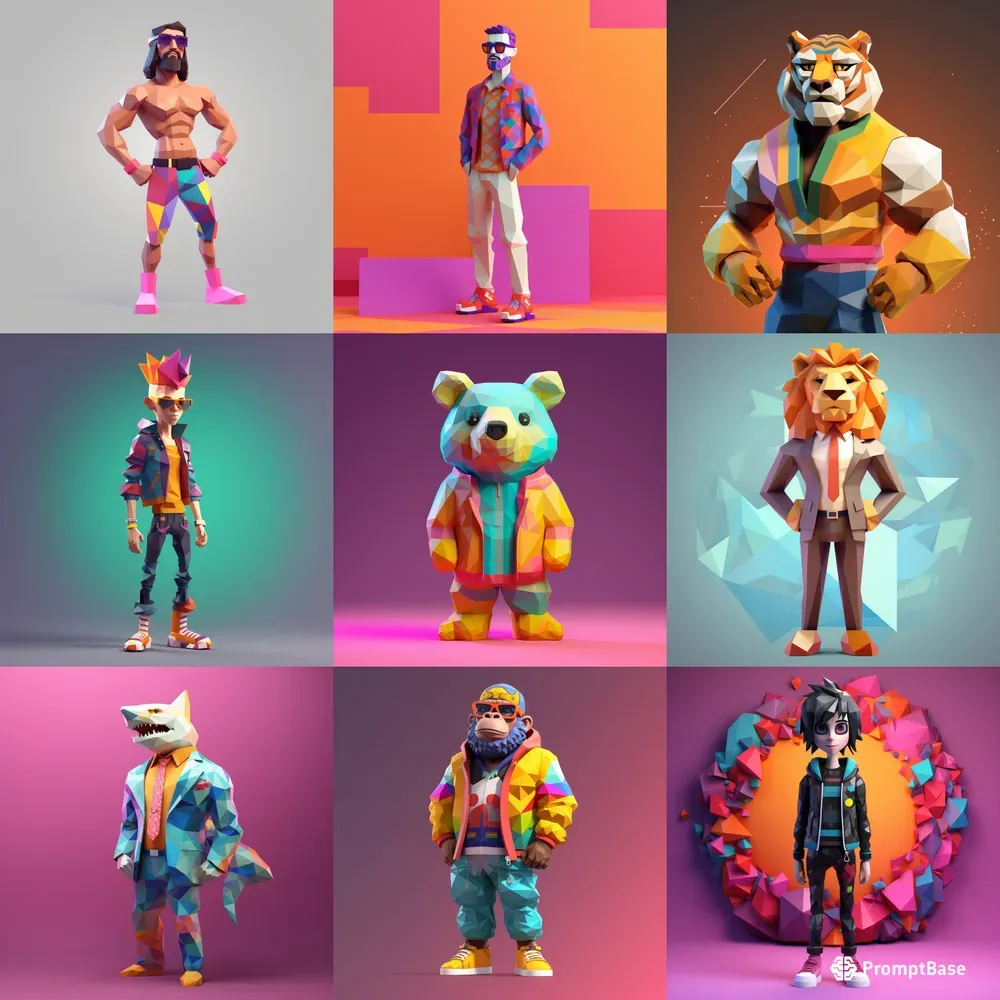 Low Poly Characters Midjourney Prompt | PromptBase