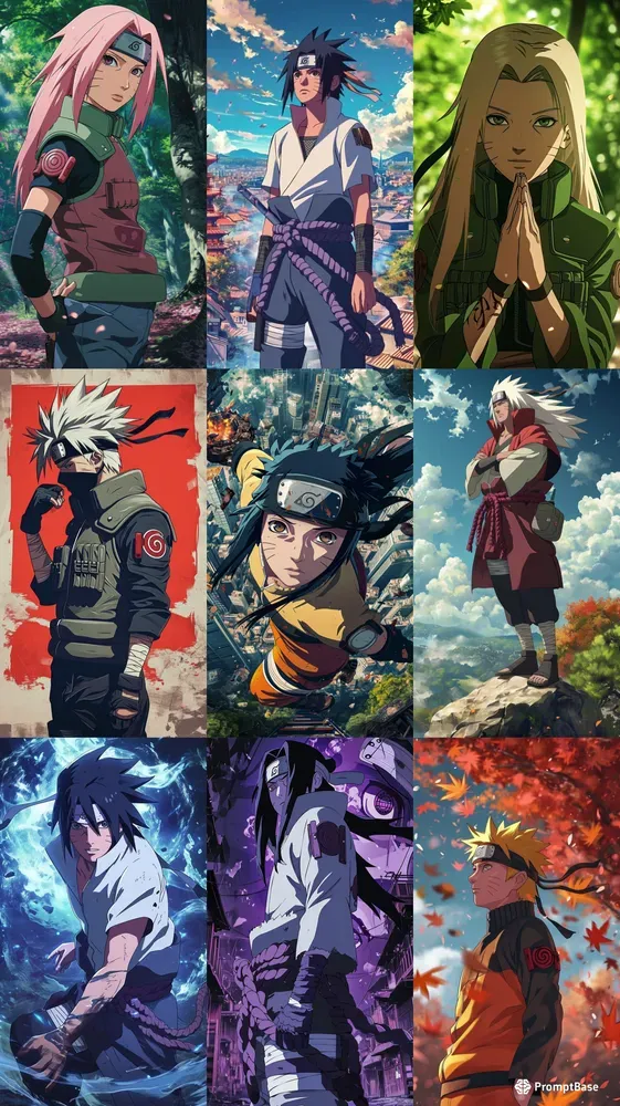 Naruto Studio Animation Characters Midjourney Prompt | PromptBase