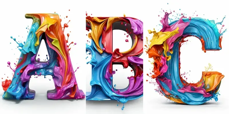 Colorful 3D Letters Designs Midjourney Prompt | PromptBase