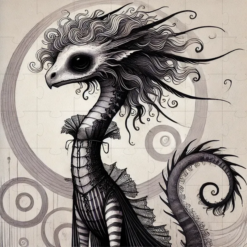 Tim Burtons Style Characters DALL·E Prompt | PromptBase