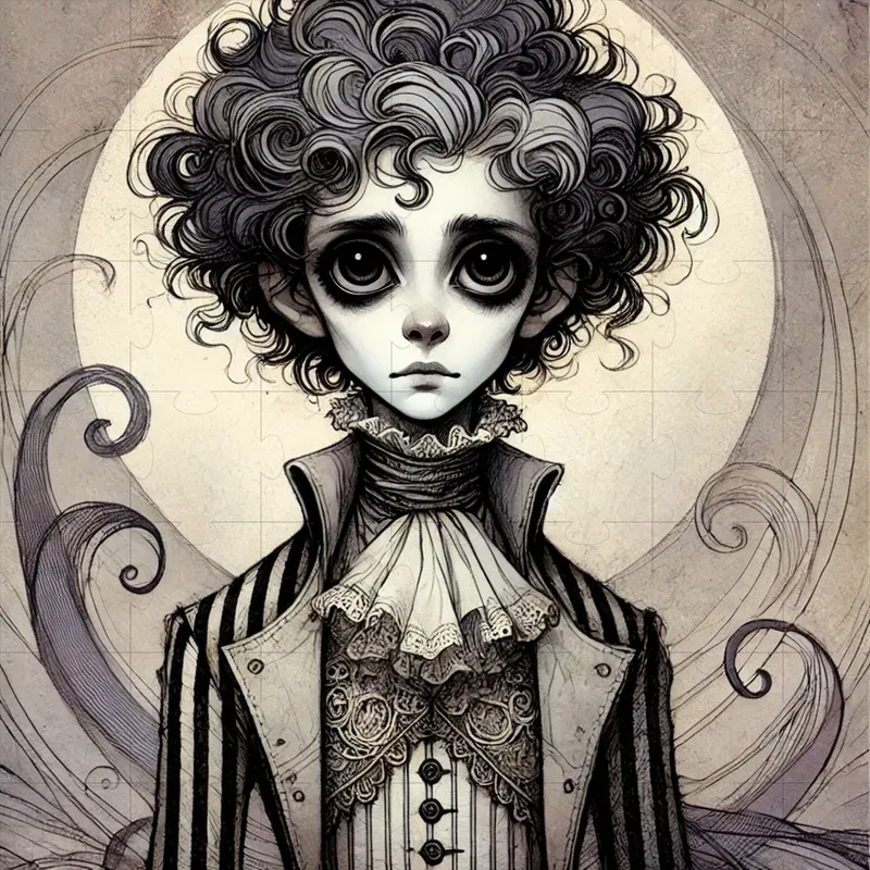 Tim Burtons Style Characters DALL·E Prompt | PromptBase