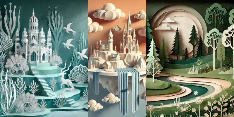 Multilayer Papercut Art Scenes Generator App | PromptBase