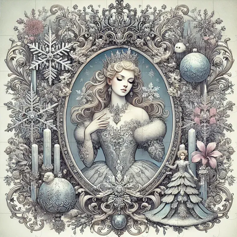 Rococo Christmas Aesthetic Frame Designs DALL·E Prompt | PromptBase