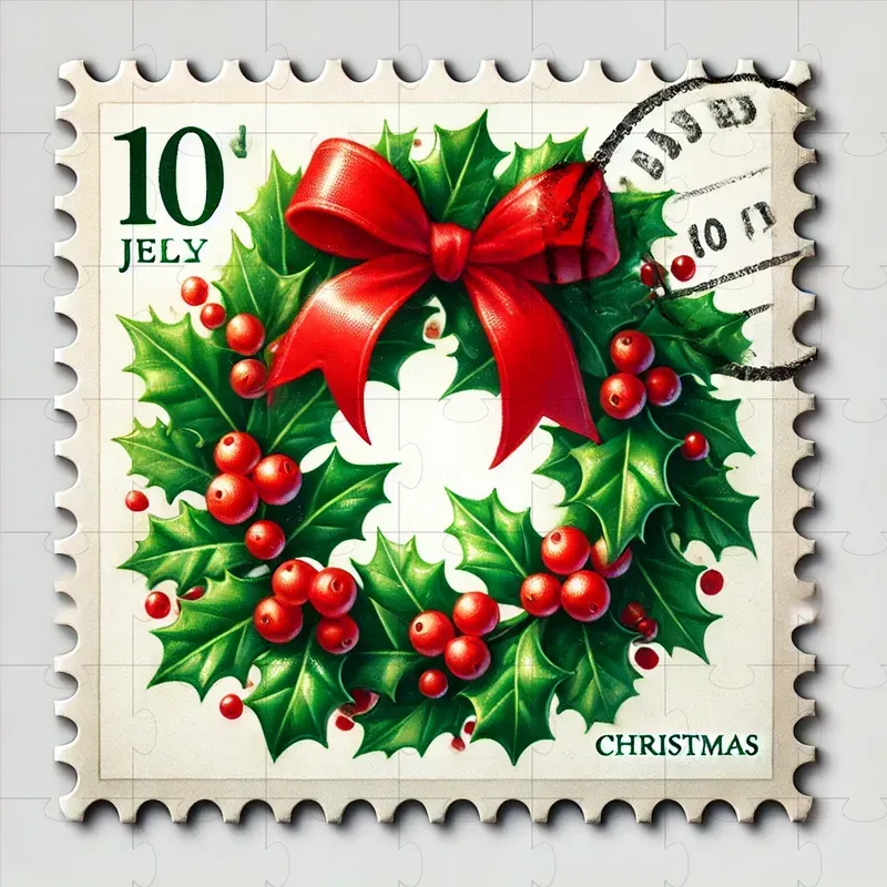 Vintage Christmas Postage Stamp Art DALL·E Prompt | PromptBase
