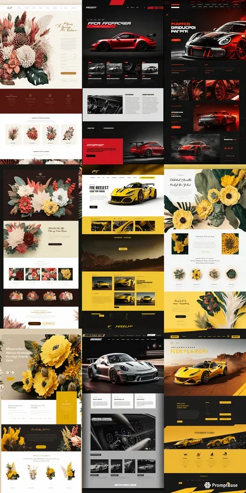 Full Page Website Designs Midjourney Prompt | PromptBase