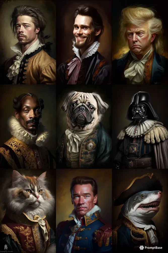 Baroque Characters Midjourney Prompt | PromptBase