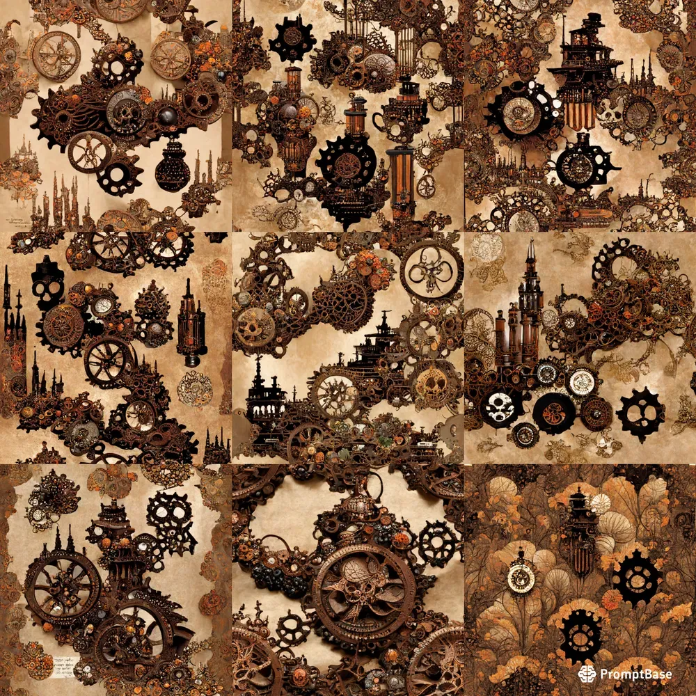 Steampunk Patterns Midjourney Prompt | PromptBase