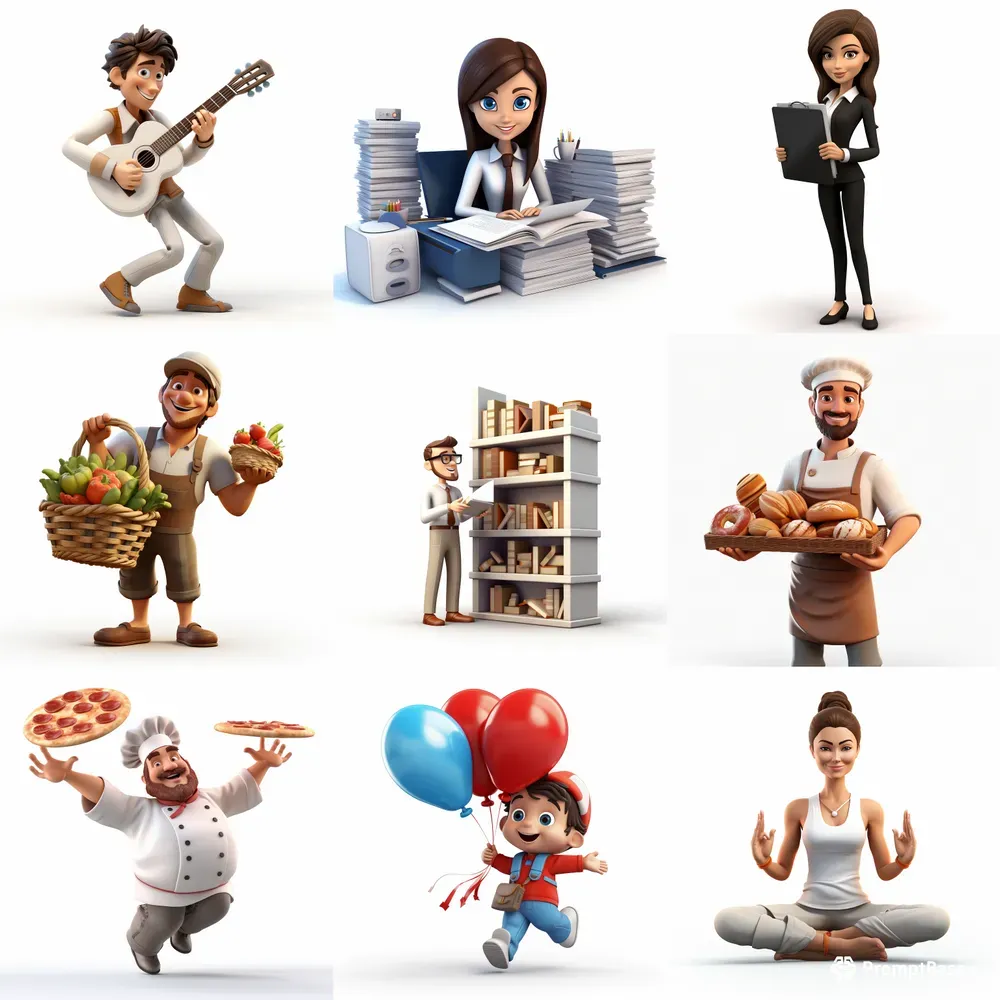 3D Clean Characters Apple Android Style Midjourney Prompt | PromptBase