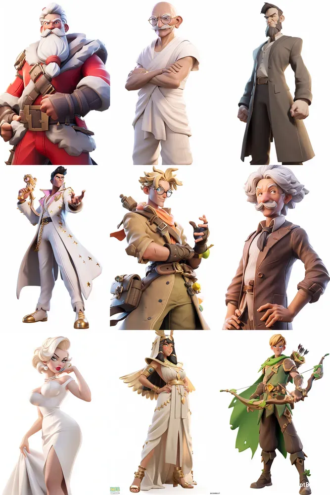 3D Video Game Character Avatar Assets Midjourney Prompt | PromptBase