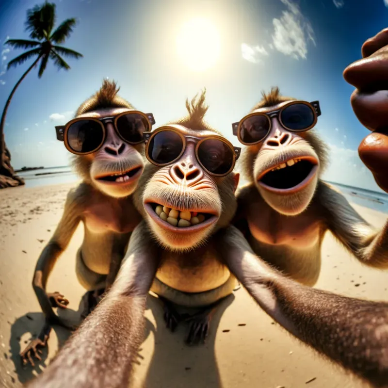 Funny Animal Group Selfies Midjourney Prompt | PromptBase