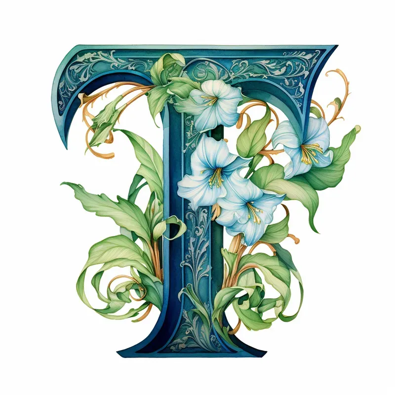 Watercolor Floral Intricate Letters Midjourney Prompt | PromptBase