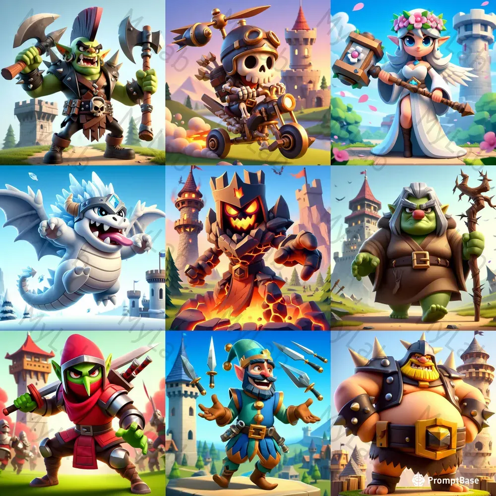 Clash Of Clans Royale Characters Style Dall·e Prompt Promptbase
