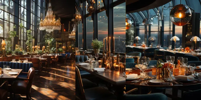 Luxury Restaurant Hotel Interiors Decors Midjourney Prompt | PromptBase