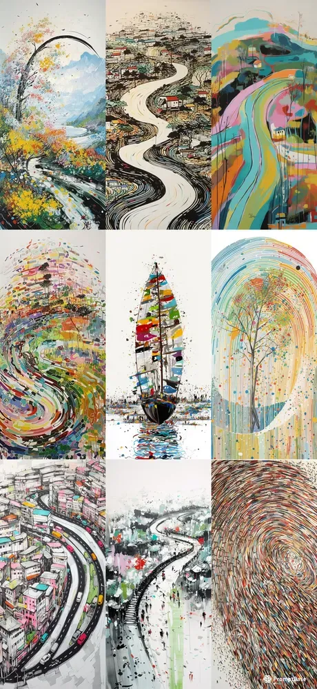 Great Thinking Abstract Paintings Midjourney Prompt | PromptBase