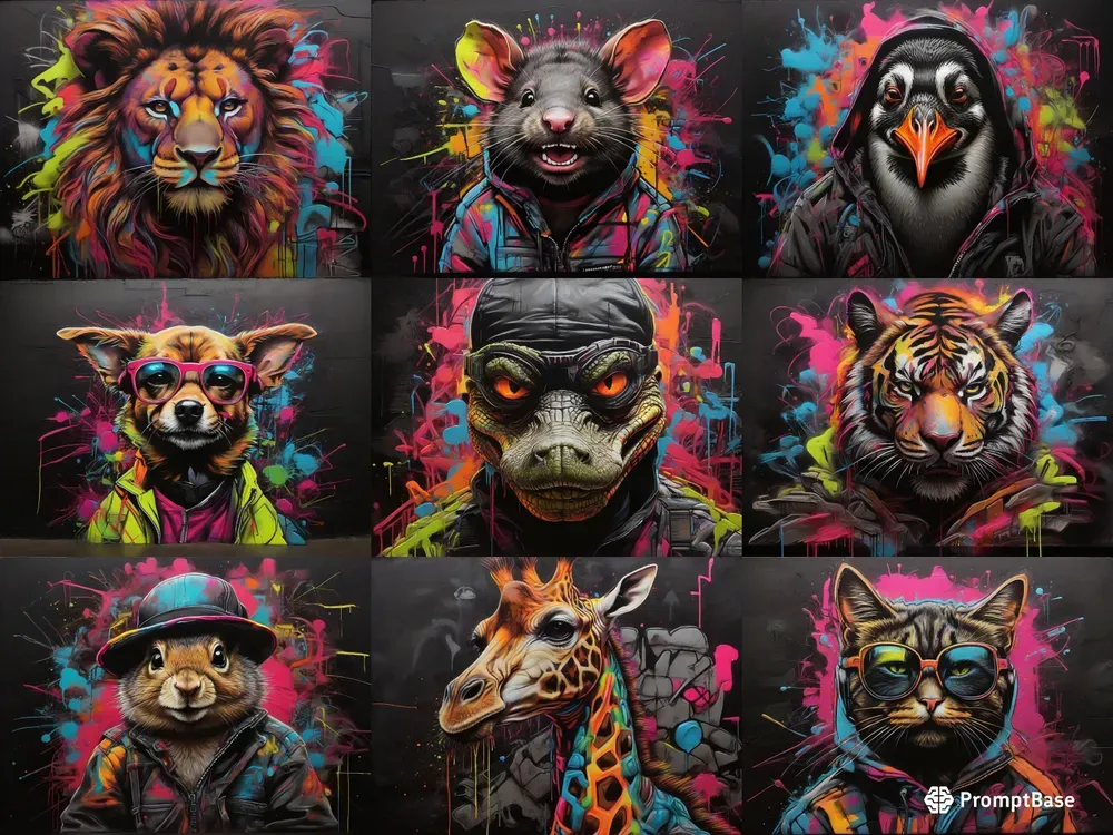 Graffiti Animals Leonardo Ai Prompt | PromptBase