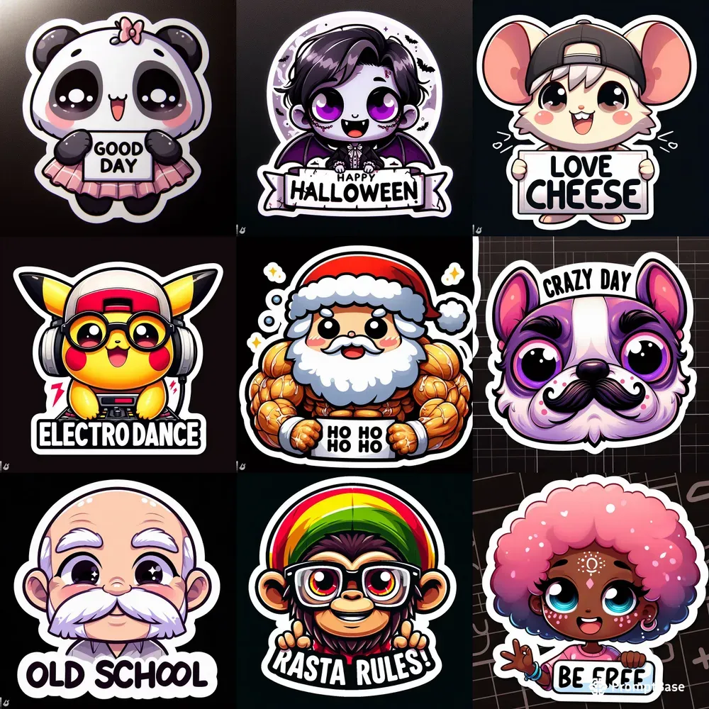 Sticker Chibis With Your Messages DALL·E Prompt | PromptBase