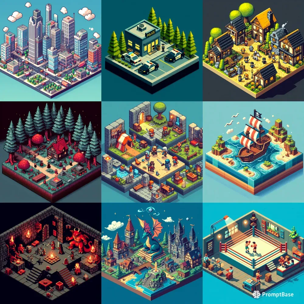 Isometric Gameboy Scenes DALL·E Prompt | PromptBase