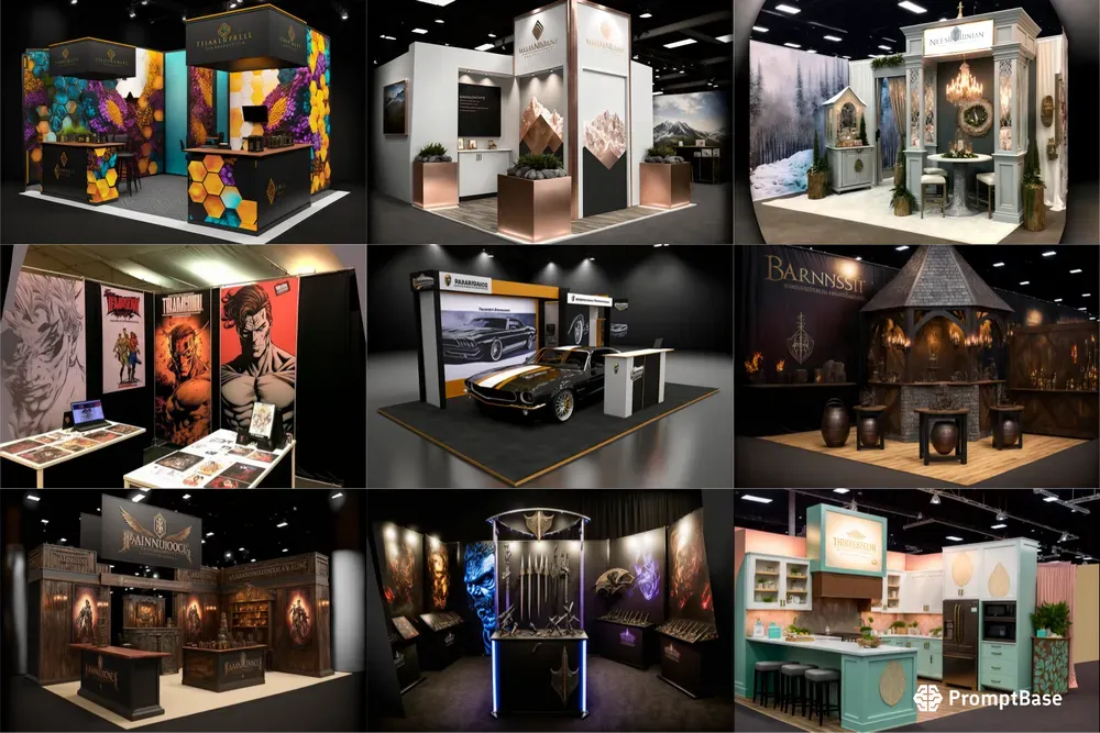 Premium Trade Show Booth Designs Midjourney Prompt | PromptBase