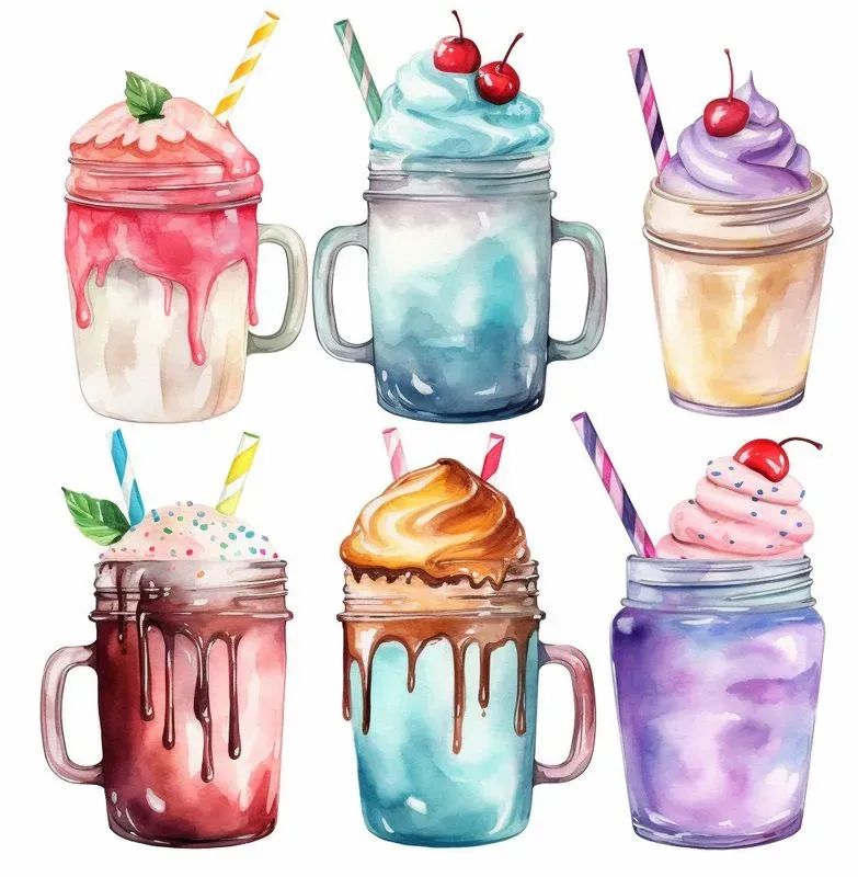 Watercolor Food Clipart Sets Midjourney Prompt | PromptBase