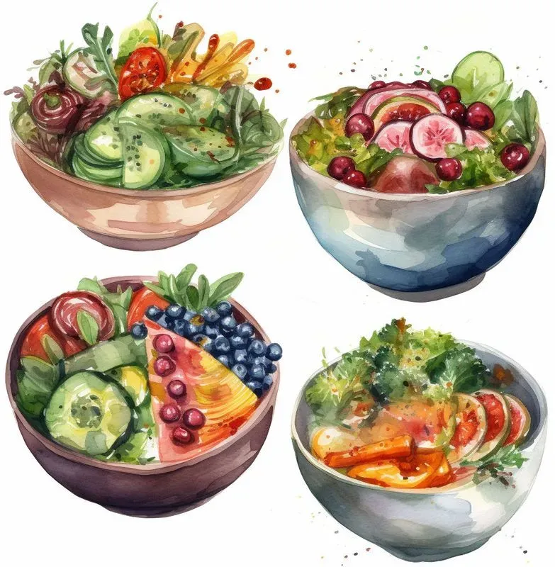 Watercolor Food Clipart Sets Midjourney Prompt | PromptBase