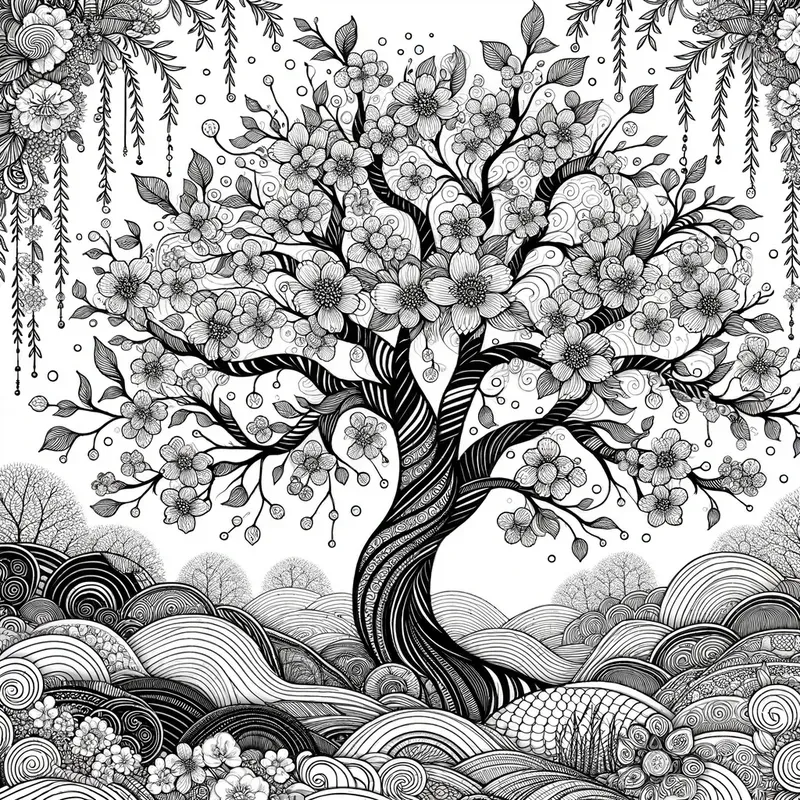 Serenity Sketches Mindfulness Line Art DALL·E Prompt | PromptBase