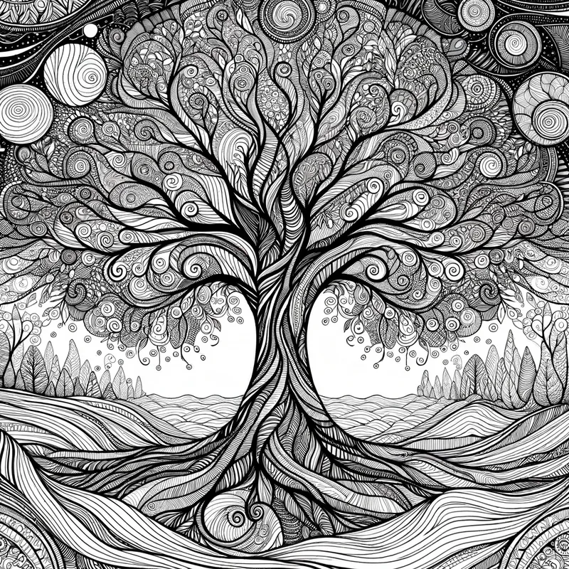 Serenity Sketches Mindfulness Line Art DALL·E Prompt | PromptBase