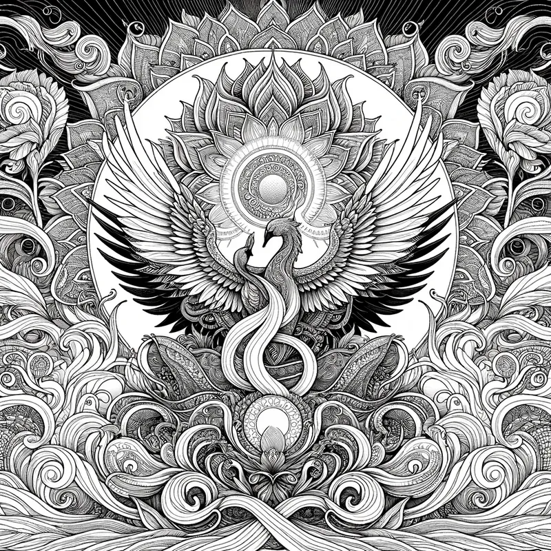 Serenity Sketches Mindfulness Line Art DALL·E Prompt | PromptBase
