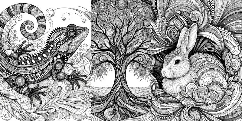 Serenity Sketches Mindfulness Line Art DALL·E Prompt | PromptBase