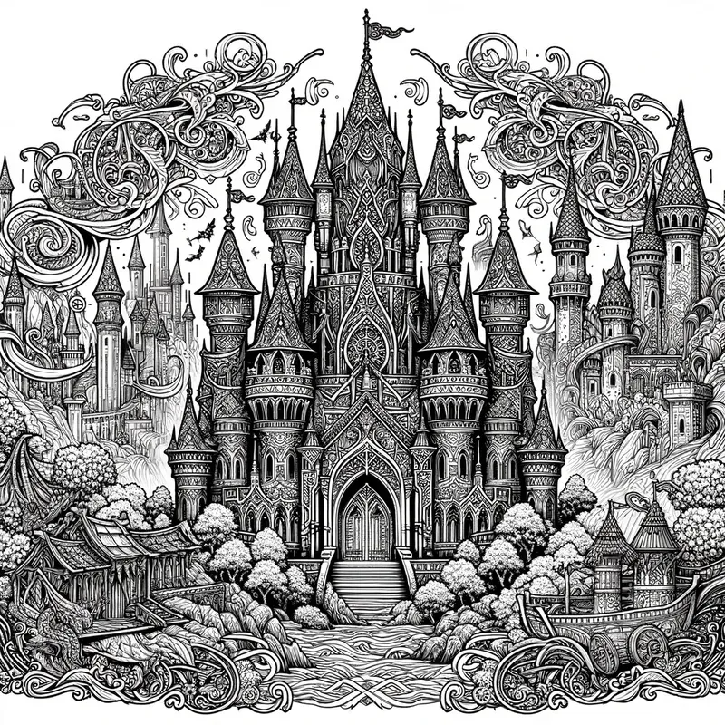 DnD Coloring Pages Dungeons N Dragons DALL·E Prompt | PromptBase
