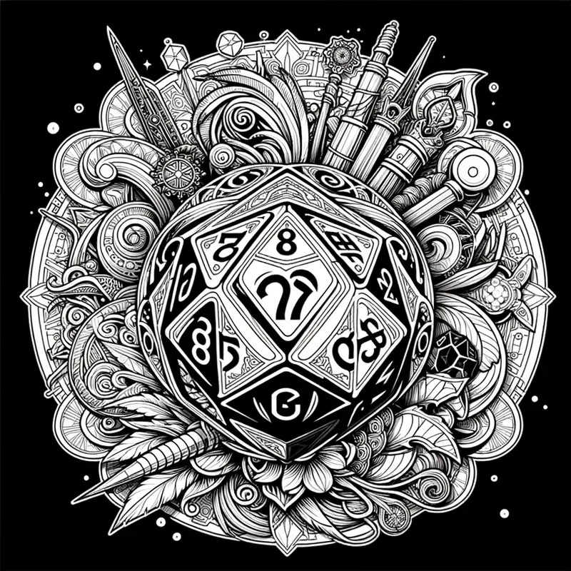 DnD Coloring Pages Dungeons N Dragons DALL·E Prompt | PromptBase