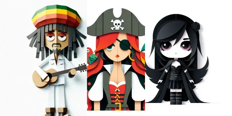 Dynamic Minimalist Cartoon Characters DALL·E Prompt | PromptBase