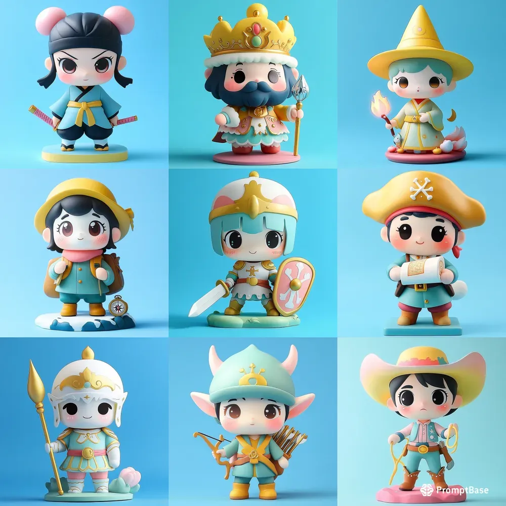 Cute Epic Characters In 3D Style Midjourney Prompt | PromptBase