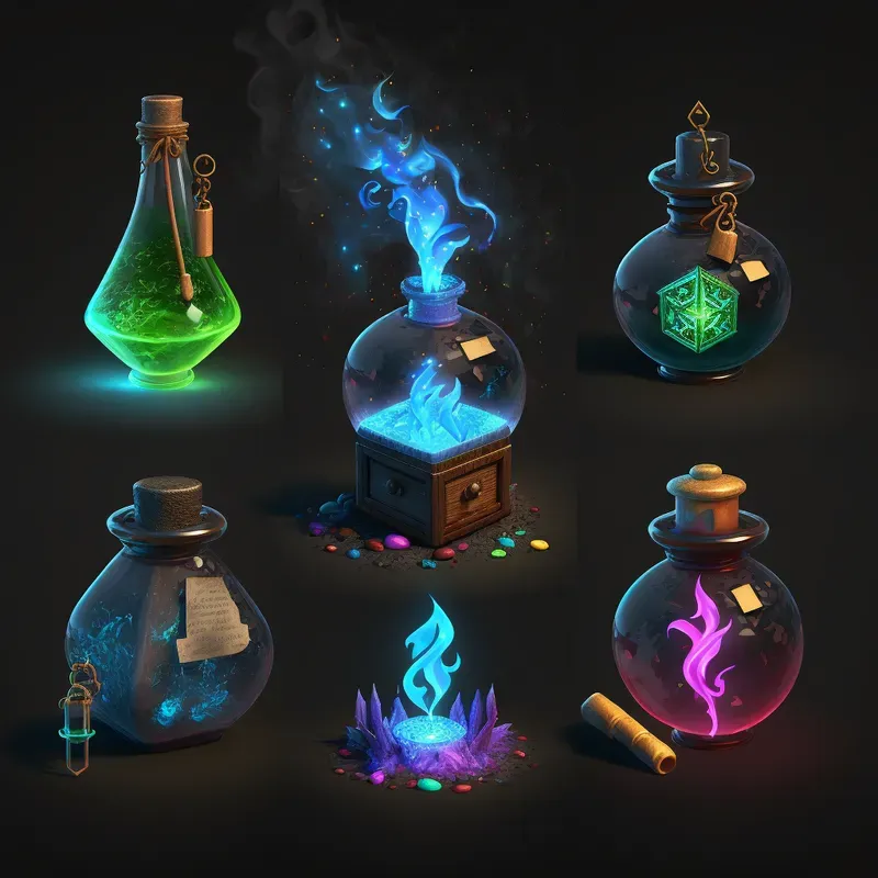 Magical Rpg Alchemy Icons Midjourney Prompt | PromptBase