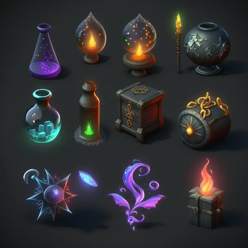 Magical Rpg Alchemy Icons Midjourney Prompt | PromptBase